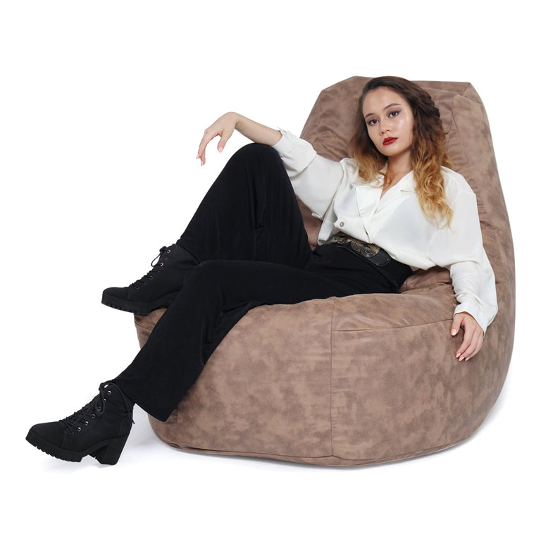 Behemoth – Leather-Print Upholstery Bean Bag Couch – doob